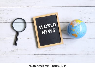 Top View Globe World Mapmagnifying Glasspen Stock Photo (Edit Now ...