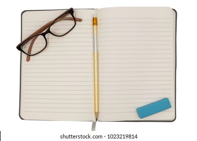 Top View Notebook Opens Middle Page Stock Photo 1023219814 | Shutterstock