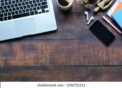 Top View Office Stuff Notepad Laptop Stock Photo 1596715111 | Shutterstock