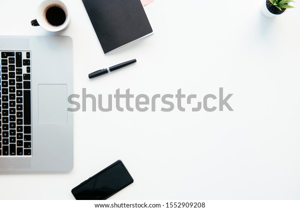 Top View Office Table White Office Stock Photo 1552909208 | Shutterstock