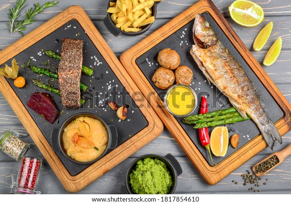 Top View On Buffet Table Different Stock Photo 1817854610 | Shutterstock