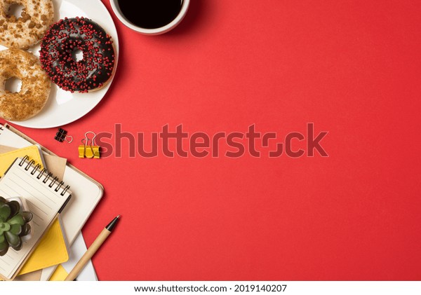 Top View Photo Workspace Stack Organizers Stock Photo 2019140207 ...