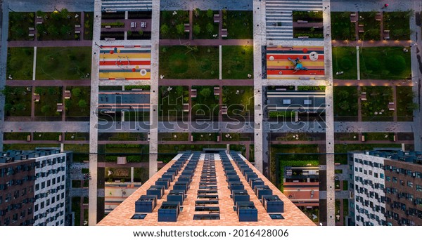 Top View Residential Complex Playground Stock Photo 2016428006 ...