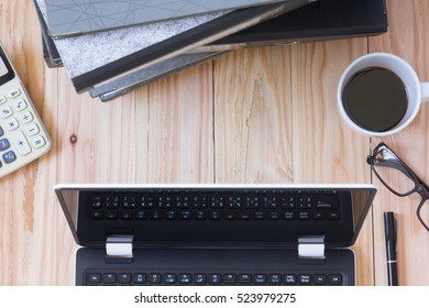 Top View Stack Document Folders Laptopcoffee Stock Photo 523979275 ...
