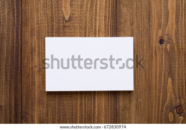 Top View Stack White Business Cards Stock Photo (Edit Now) 672830974