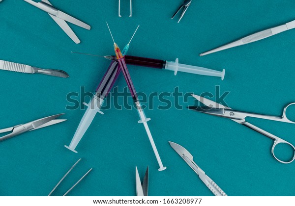 Top View Surgical Instrument Liquid Parenteral Stock Photo 1663208977 ...