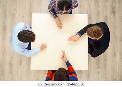 33,025 People sitting table top view Images, Stock Photos & Vectors ...