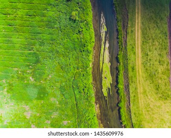 Top View Thin River Fields Around Stock Photo 1435609976 | Shutterstock