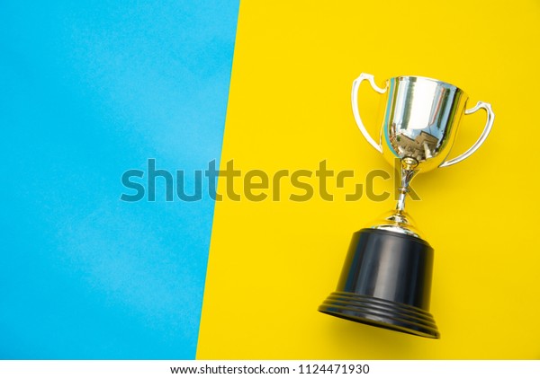 Top View Trophy Placed On Colorful Stock Photo 1124471930 | Shutterstock