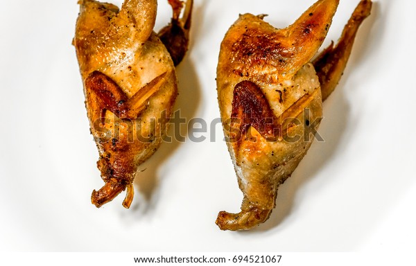 Top View Two Quail Crispy Crust Stock Photo 694521067 | Shutterstock