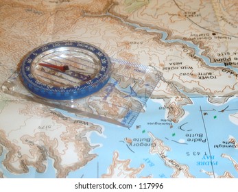 Topography Map Compass Stock Photo (Edit Now) 117996