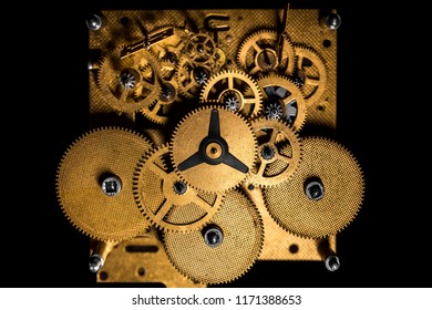 Topview Inside View Mechanical Clockwork Movement Stock Photo ...