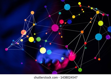 Touching Global Network Data Customer Connection Stock Photo 1438024547 ...