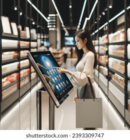 ภาพ Photo Shopper Store Looking Digital Signage ที่สร้างโดย AI ...