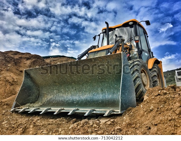 Tractor Loader Backhoe Digger Loader On Stock Photo 713042212 ...