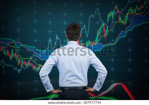 Trader e gráfico forex Foto stock 187977734 | Shutterstock