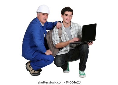 Tradesman Helping His Apprentice Write Report Stock Photo 94664623 ...