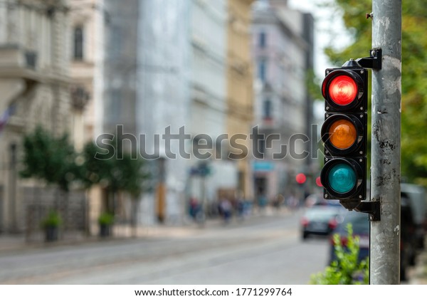 Traffic Control Semaphore Stop Light On Stock Photo 1771299764 ...