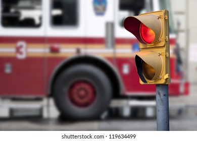 Traffic Light Fire Engine Background Stock Photo 119634499 | Shutterstock