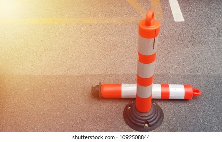 Traffic Pillars Located Another Falling Piece Stock Photo 1092508844 ...