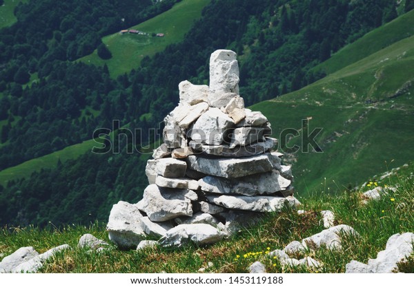 Trail Mark Hikers Stack Pebbles Stock Photo 1453119188 | Shutterstock