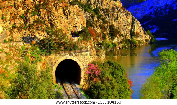 Train Cave Through Mountain Stock Photo 1157104150 | Shutterstock