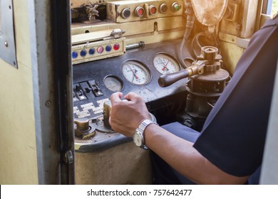Train Controller Driving Train Old Control Stock Photo 757642477 ...