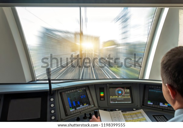 Train Driver Controls Cab Speed Passenger Stock Photo (Edit Now) 1198399555