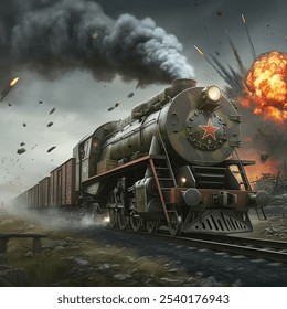 British Ww1 Plane Bombing Train AI-generated image 2475494335 ...