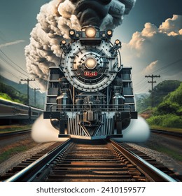 Train Front View AI-generated image 2410159353 | Shutterstock