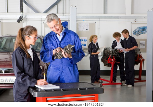 Trainer Practically Showing Teaching Auto Part Stock Photo (Edit Now ...