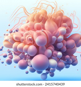 Translucent Balloon Morphological Transform Multiple 3d AI-generated ...