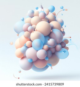 Translucent Balloon Morphological Transform Multiple 3d AI-generated ...