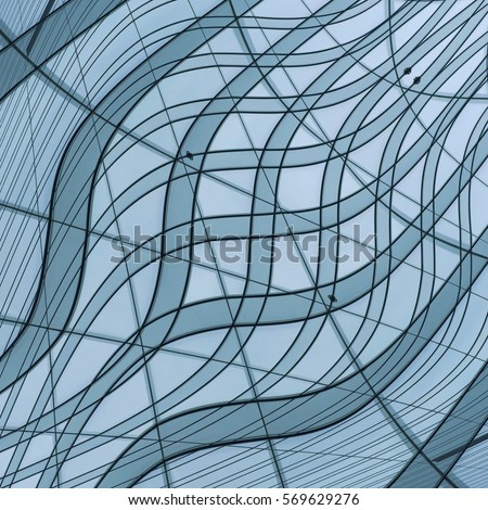 Transparent Modular Structure Linear Curvilinear Patterns Stock Photo ...