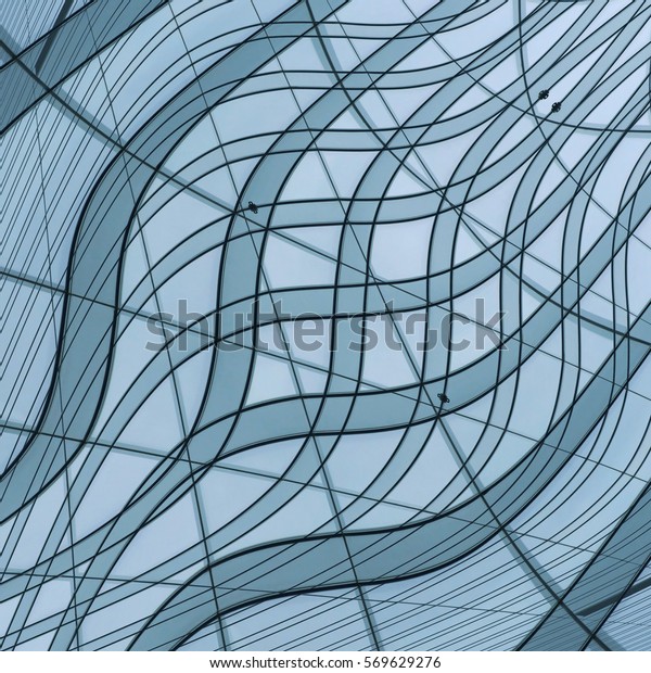 Transparent Modular Structure Linear Curvilinear Patterns Stock Photo ...