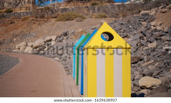 Trash Cans Sorting Garbage Garbage Distributionwaste Stock Photo ...