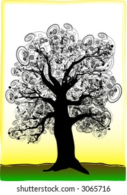 Funny Cartoon Family Tree Stock Illustration 101877688