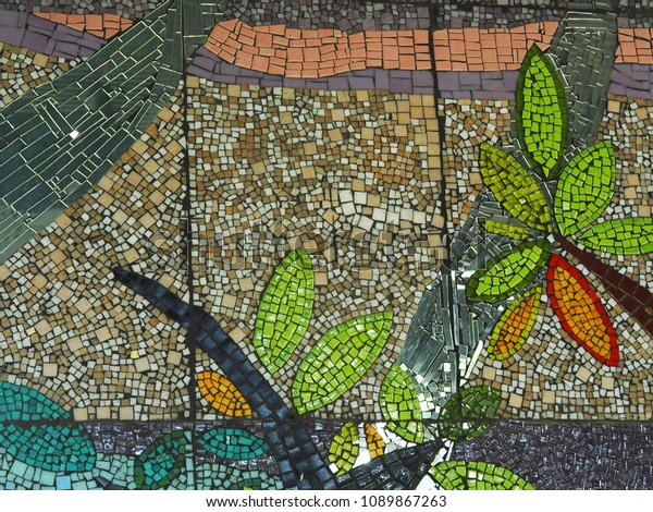 Tree Plants Design Using Mosaic Tiles Stock Photo (Edit Now) 1089867263