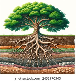 Tree Root System Below Soil Illustration AI-generated image 2451969133 ...