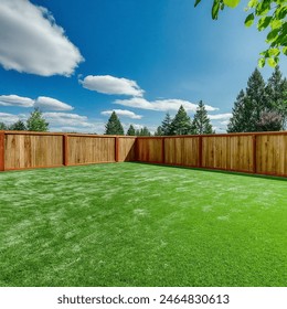 Nice Open Empty Backyard Green Grass AI-generated image 2464820797 ...