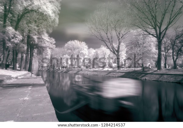 Trees By River Long Shutter Speed Stock Photo 1284214537 | Shutterstock