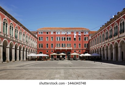 Trg Republike Republic Square Split Croatia Stock Photo 1446343748 ...