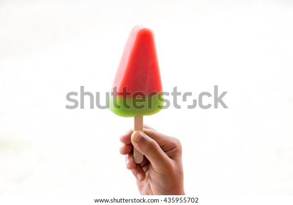Triangle Shape Red Green Ice Cream Stock Photo (Edit Now) 435955702