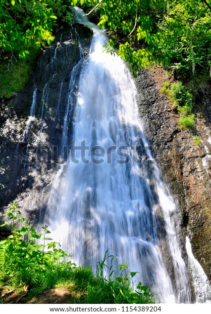 Triangular Mountain Waterfall Stock Photo 1154389204 | Shutterstock