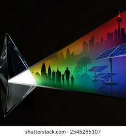 「Triangular Prism White Beam Light Entering」のAI生成画像、2545285751 ...