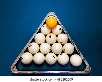 Triangular Pyramid On Billiard Table Main Stock Photo 493282309 ...