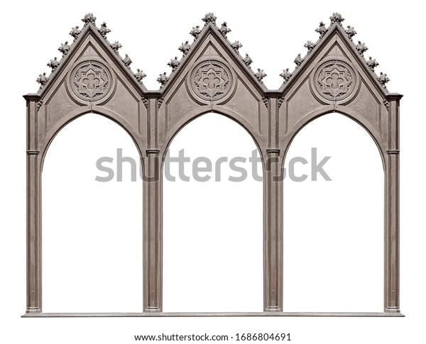 Triple Silver Gothic Frame Triptych Paintings Stock Photo 1686804691 ...