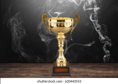 Gold Trophy On Work Table Stock Photo 1051256585 | Shutterstock