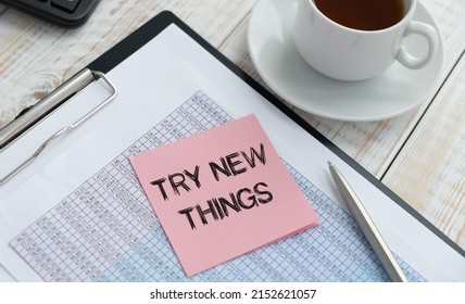 Try New Things Text On Sticker Stock Photo 2152621057 | Shutterstock