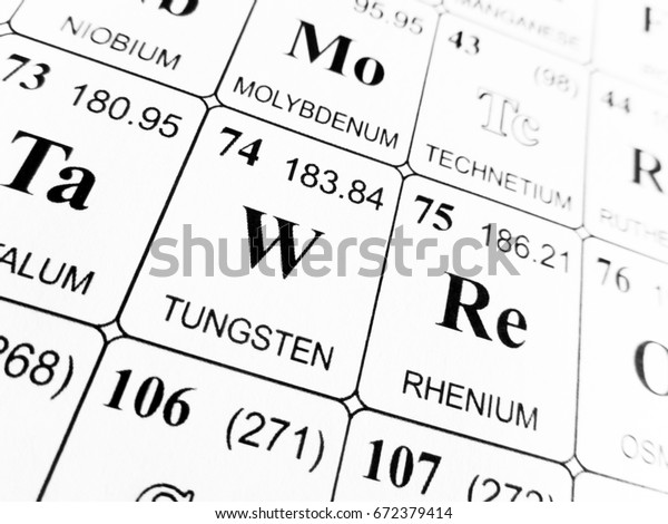 Tungsten On Periodic Table Elements Stock Photo (Edit Now) 672379414
